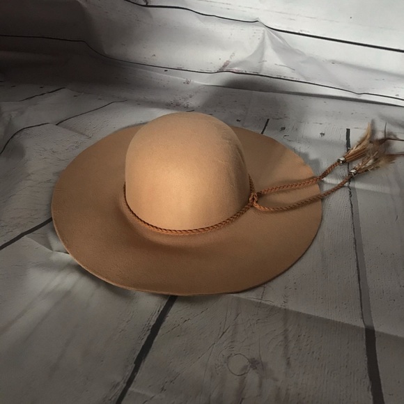 Accessories | Boho Wide Brim Braided Strap Felt Bowler Hat Tan | Poshmark
